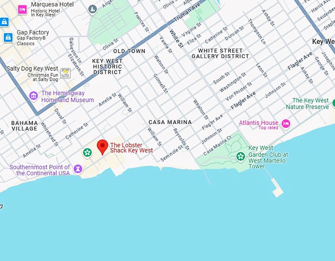 16. the lobster shack key west map