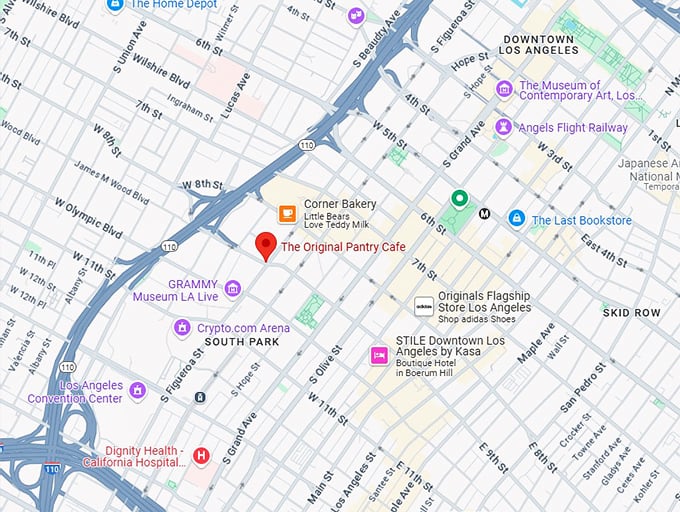 16. the original pantry cafe map