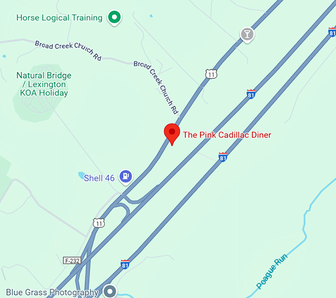 16. the pink cadillac diner map