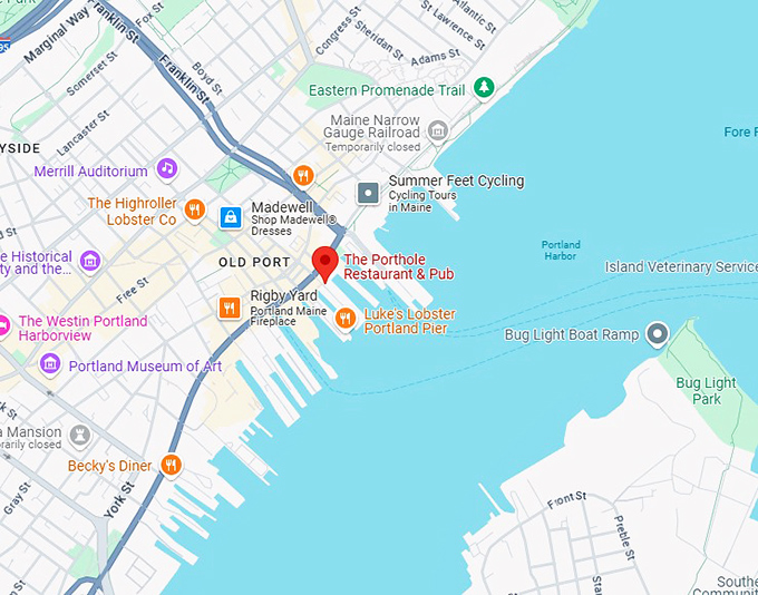 16. the porthole restaurant & pub map