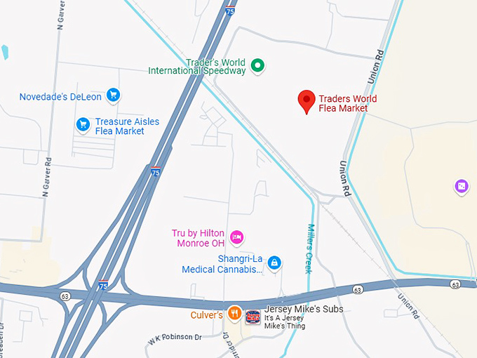 16. traders world flea market map