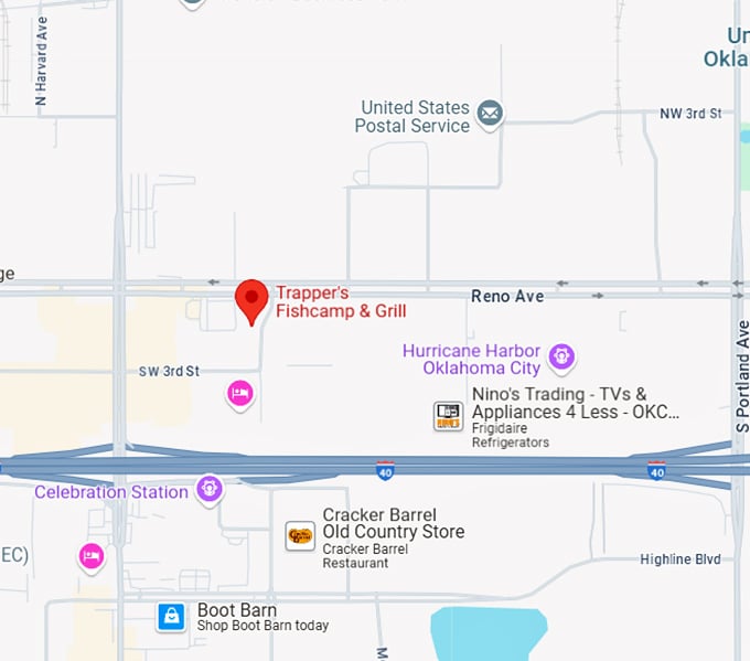 16. trapper's fishcamp & grill map