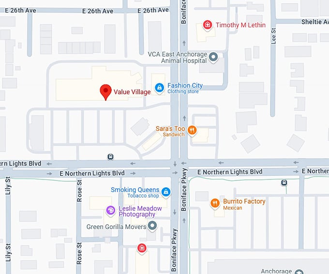 16. value village (5437 e northern lights blvd) map