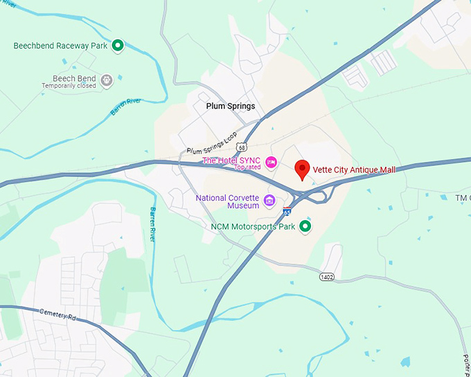 16. vette city antique mall map
