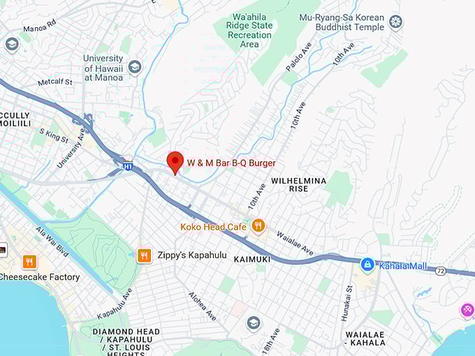 16. w & m bar b q burger map