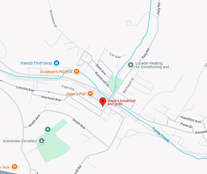 16. wade's breakfast and grille map