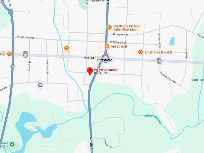 16. willy's cinnamon rolls, etc. map