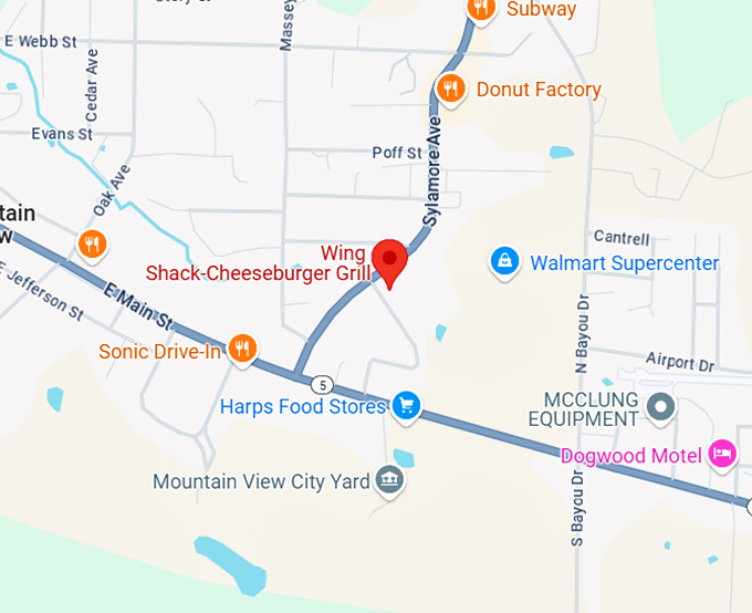 16. wing shack cheeseburger grill map