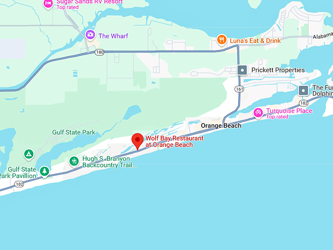 16. wolf bay restaurant at orange beach map