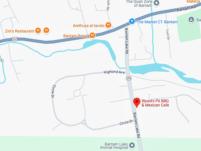 16. wood's pit bbq & mexican cafe map