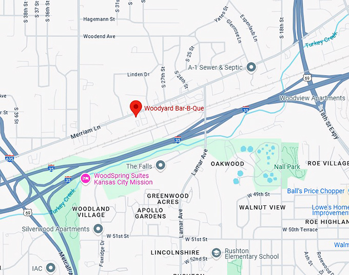 16. woodyard bar b que map