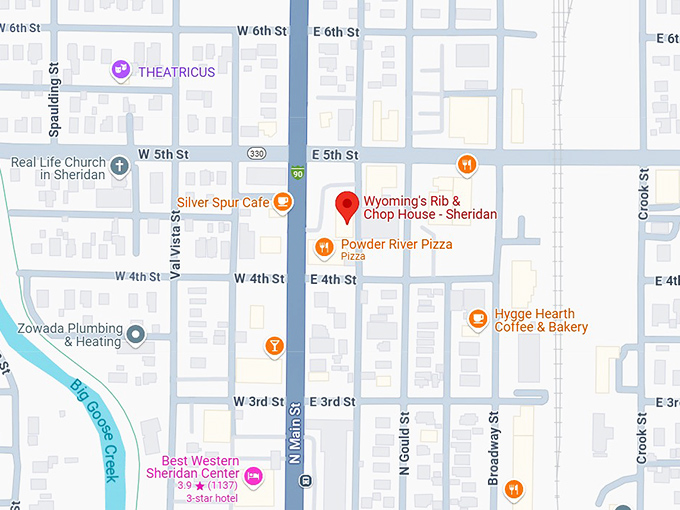 16. wyoming's rib & chop house sheridan map