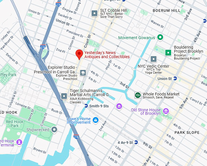 16. yesterday's news antiques and collectibles map