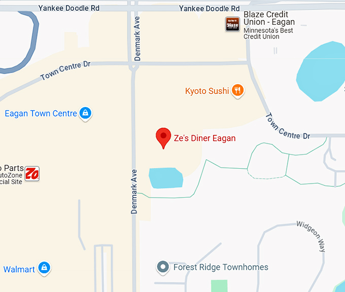 16. ze's diner eagan map