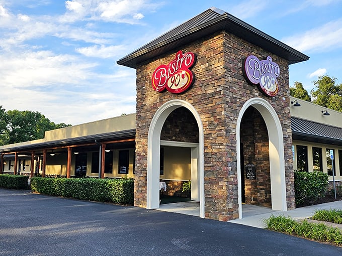 Bistro 90: Where stone arches meet sizzling steaks. This place is like a culinary fortress, guarding the secret to perfectly grilled beef.