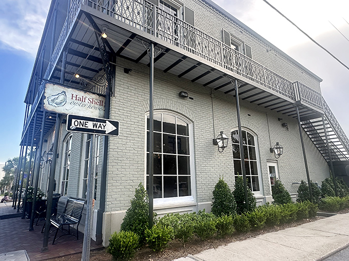 Half Shell Oyster House: A slice of New Orleans in Biloxi! This charming facade promises seafood delights that'll make you want to second-line down the street.
