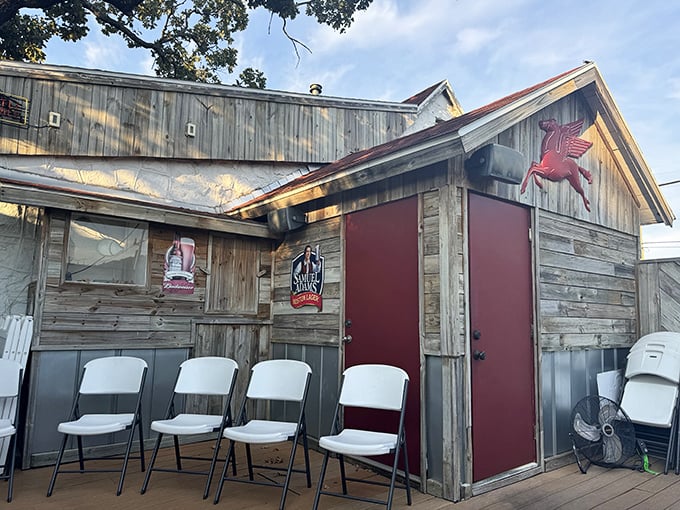 Herman's Ribhouse: Where rustic charm meets mouthwatering meats. This wooden wonder is like a steakhouse straight out of a cowboy's dream!