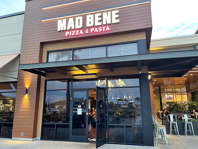 Mad Bene: Where pizza dreams come true! This sleek Kapolei hotspot looks like it teleported straight from Brooklyn, serving up slices of heaven with a side of aloha.