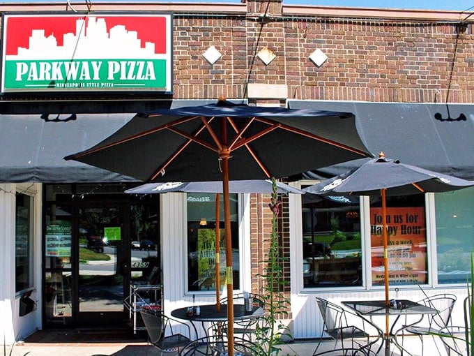 Parkway Pizza: Where the neon sign shines brighter than a Minnesotan's smile in July. This slice of heaven is your new happy place!