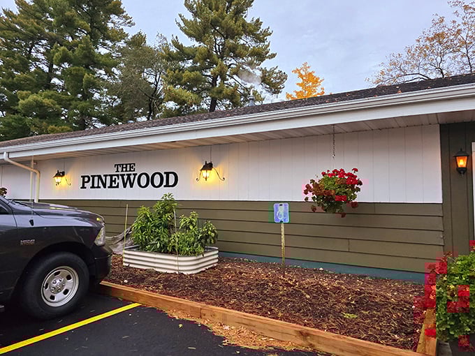 Buck-A-Neer Supper Club: Where time stands still, but the steaks keep coming! This charming white exterior hints at the timeless flavors waiting inside.