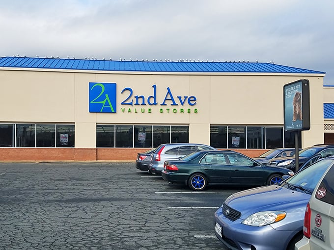 "Thrift store or time machine? 2nd Ave's sign promises a journey through decades of style and savings."