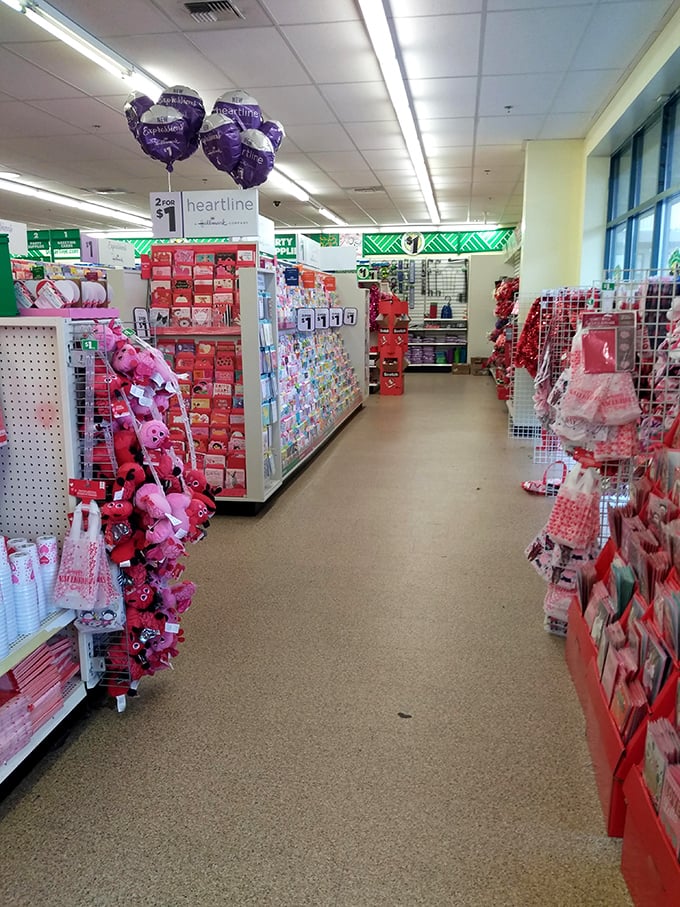 Cupid's playground or budget-friendly Hallmark? This aisle's a love letter to frugal romantics and last-minute card shoppers everywhere.