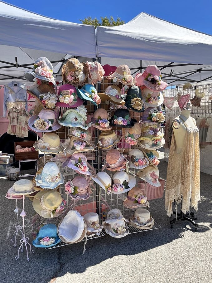 Flower power meets fashion frenzy! These whimsical hats transport you straight to a garden party in Wonderland.