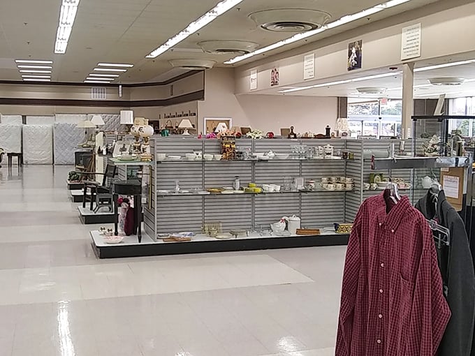 Step into a bargain hunter's paradise. It's like your grandma's attic met a department store and had a beautiful baby.