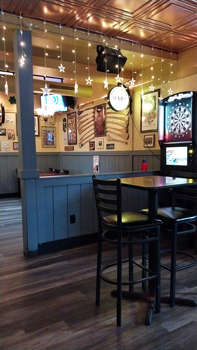 Step into a time capsule of cozy charm. This interior screams "Cheers," but with better food and a dash of Irish luck.