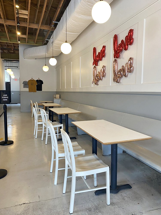 Step into a world where calories don't count. Good Dough's interior is as sweet as their treats, with a dash of modern chic.