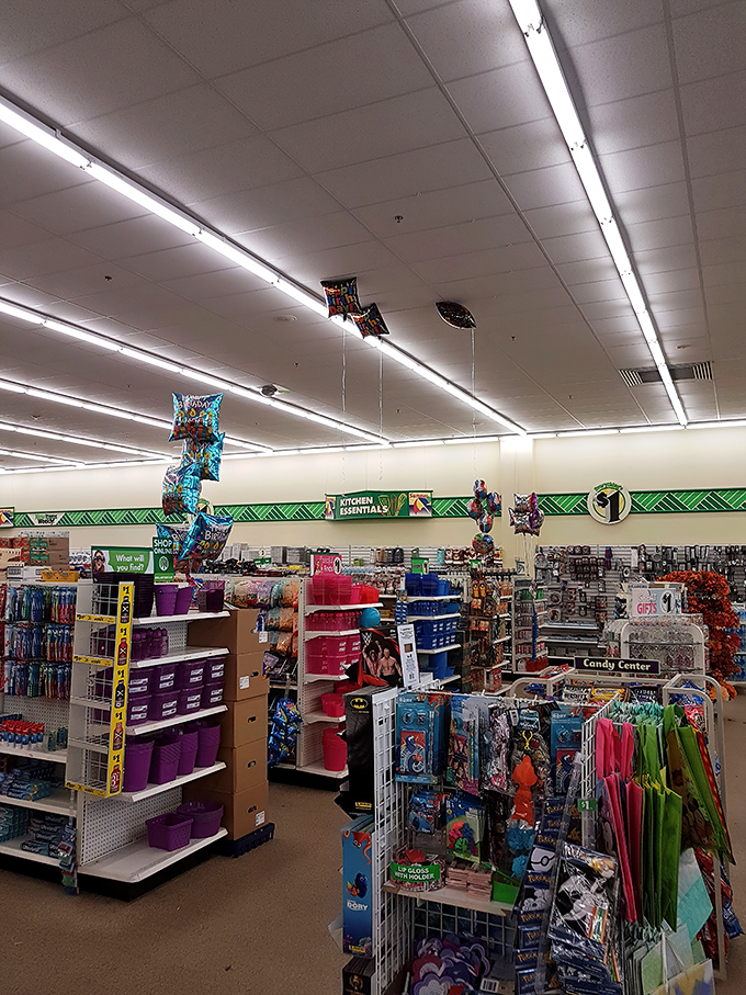 Step inside and prepare for a sensory overload of savings. It's like Willy Wonka's factory, but replace the chocolate with affordable treasures.