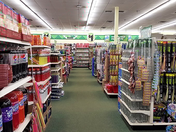 Wide, welcoming aisles invite exploration with the promise of treasures at every turn. It's like a scavenger hunt where everyone wins.