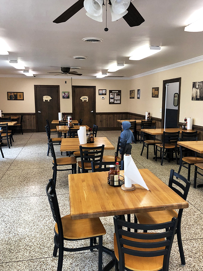 Simple wooden tables, pig-adorned doors, and zero pretension&mdash;this dining room knows the star attraction isn't the decor, it's what's coming from the kitchen.