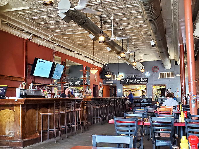 Step into a time machine disguised as a bar. The Anchor's interior blends vintage charm with modern flair, like your cool aunt's living room.