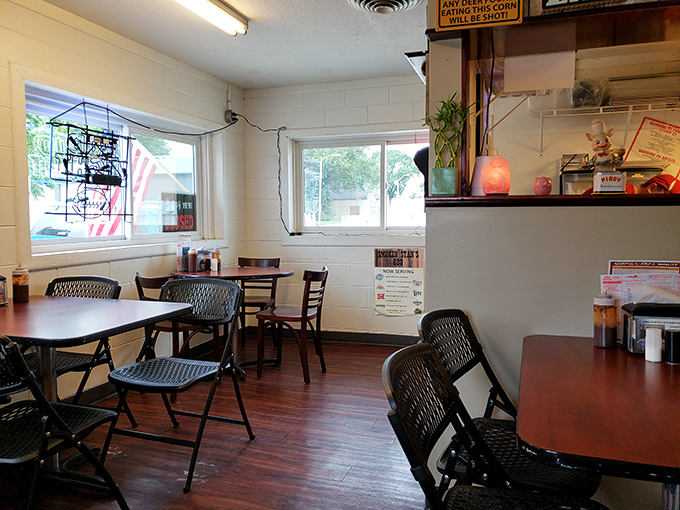 Step into flavor town! This cozy interior might be simple, but it's about to host the main event: your taste buds' happiest hour.