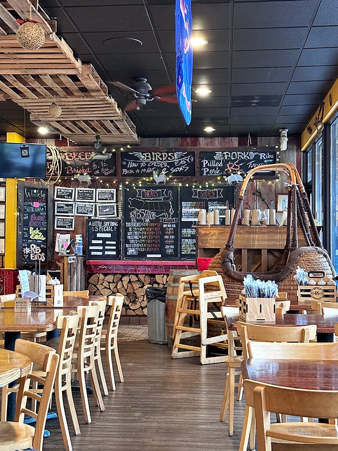 Step inside and feast your eyes on the barbecue wonderland. It's like Willy Wonka's factory, but for meat lovers!