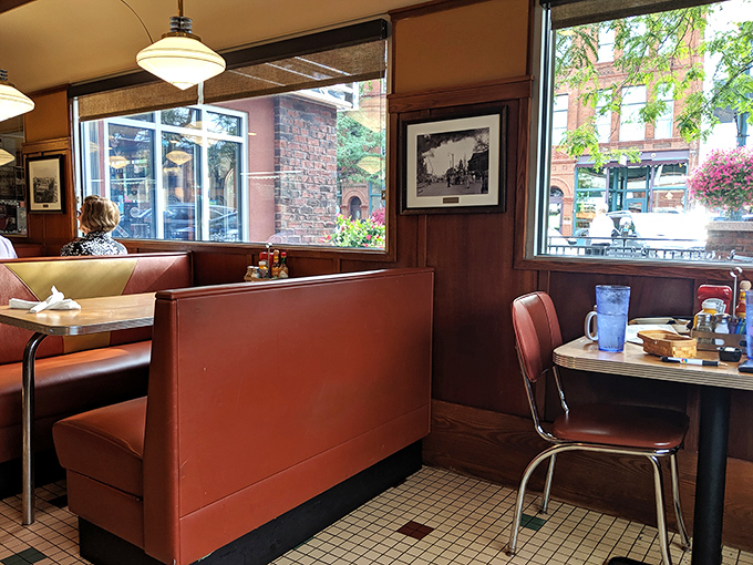 Slide into these cherry-red booths and prepare for a feast. The only thing missing is a jukebox playing "Earth Angel."