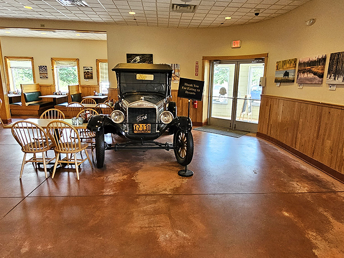 Step back in time! This vintage car isn't just decor - it's a time machine transporting you to an era of simpler, tastier pleasures.