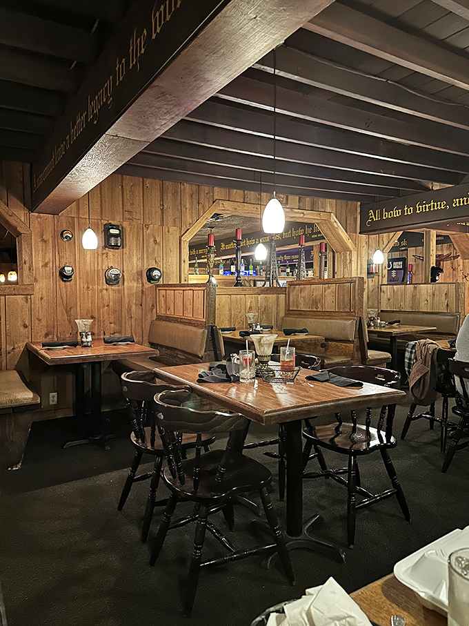 Step into a time machine disguised as a steakhouse. Wood paneling never looked so inviting!