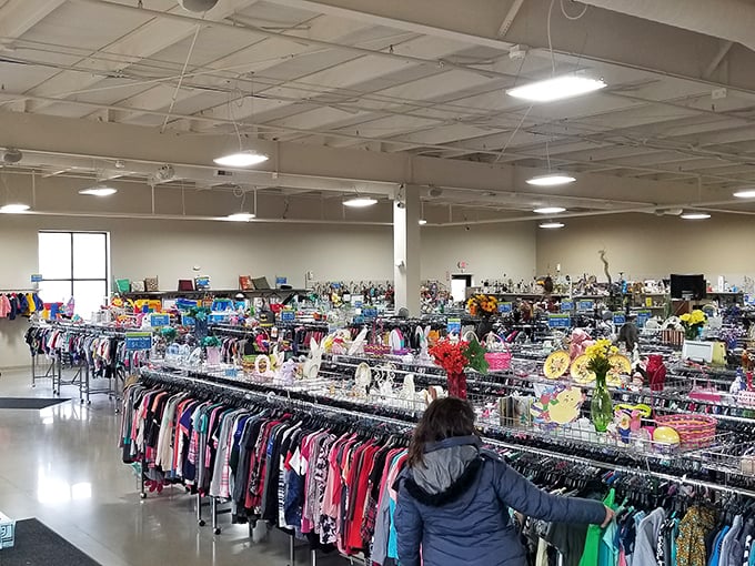 Racks on racks on racks! It's like a clothing library where every aisle tells a different fashion story.