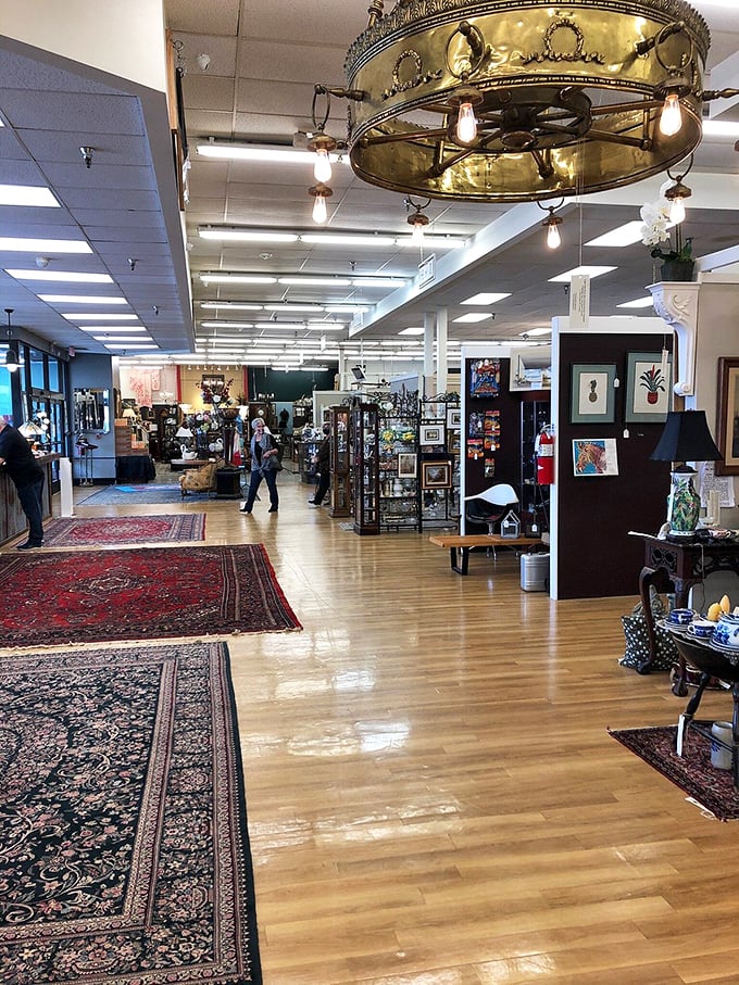 Step into wonderland! The entrance to Glenwood Antique Mall is like Alice's rabbit hole, leading to a world where every aisle is a new adventure.