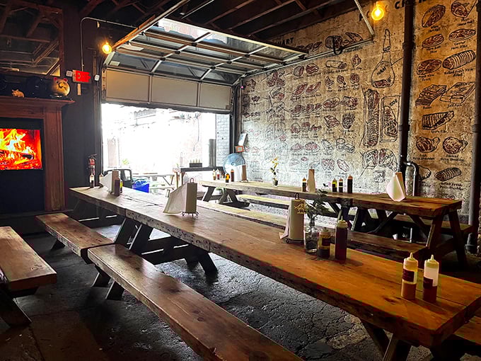 Communal tables and that wall of meat diagrams&mdash;a carnivore's classroom where strangers become friends over brisket and bourbon.