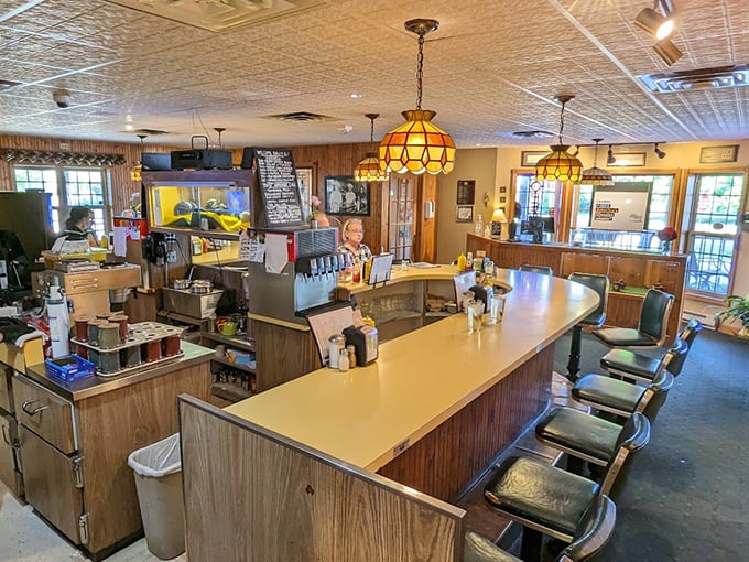 Step into a time warp where calories don't count and butter flows like a golden river. Solly's interior is a love letter to classic Americana.