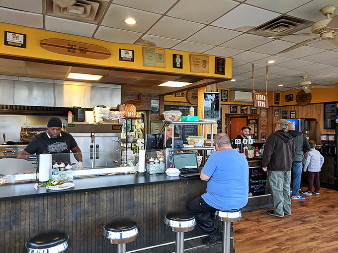 Where barbecue dreams come true! The counter service setup keeps things simple while those awards on the wall tell the real story.
