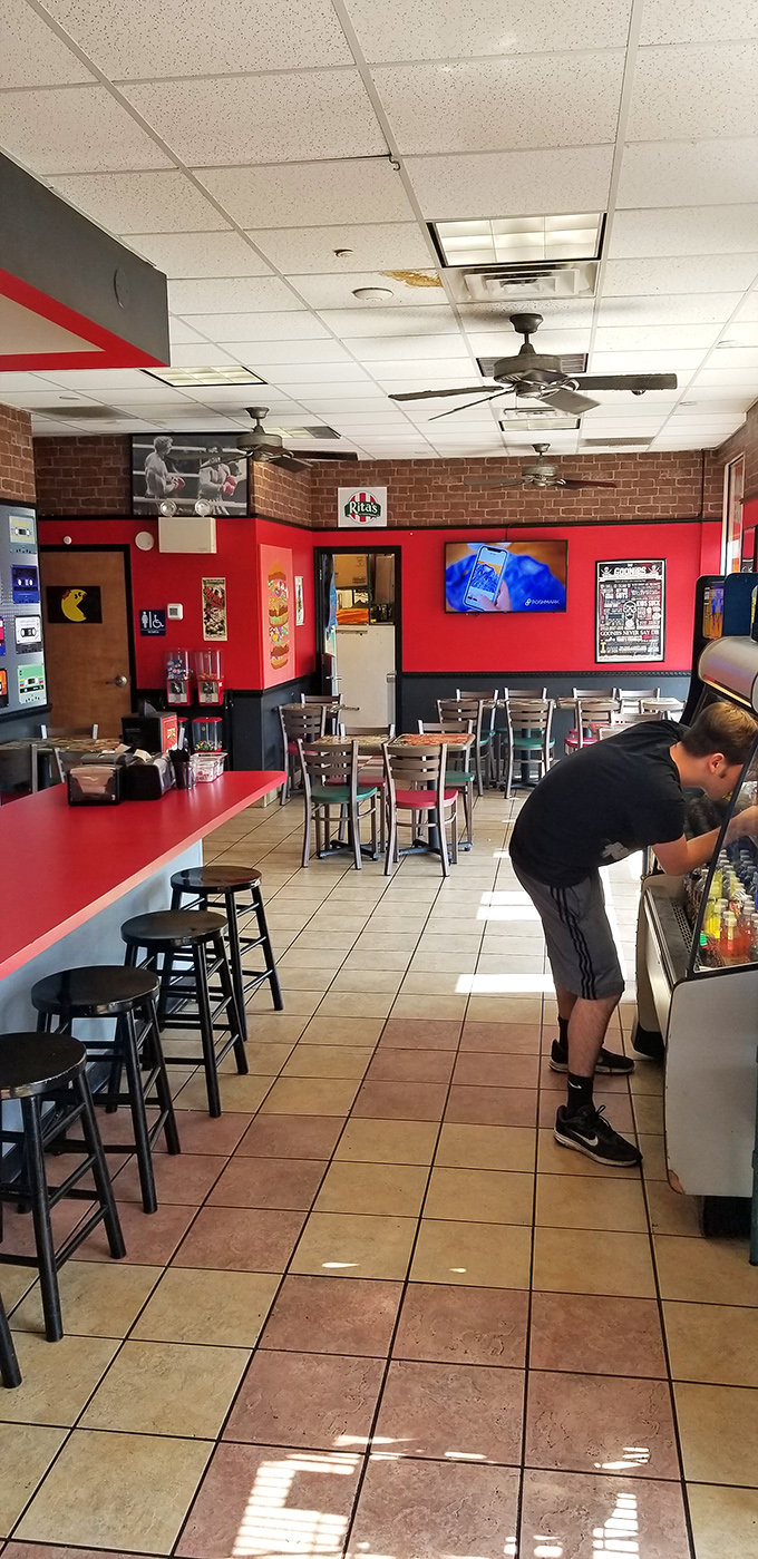 Step into a time machine of taste! This retro-chic interior blends nostalgia with modern comfort, serving up a side of memories with every meal.