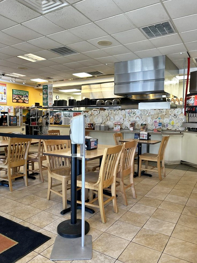 Step into mac and cheese nirvana. This cozy interior is where cheesy dreams come true and diets go to die.