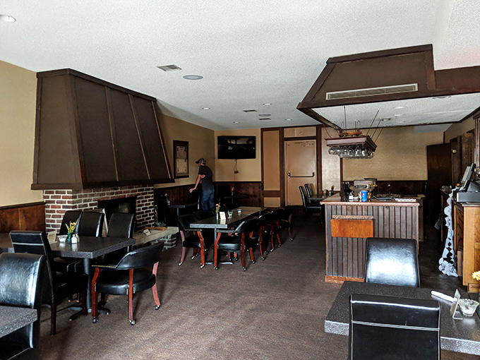 Cozy corners and rustic charm await inside. It's like dining in your great-grandpa's living room, if he had impeccable taste.