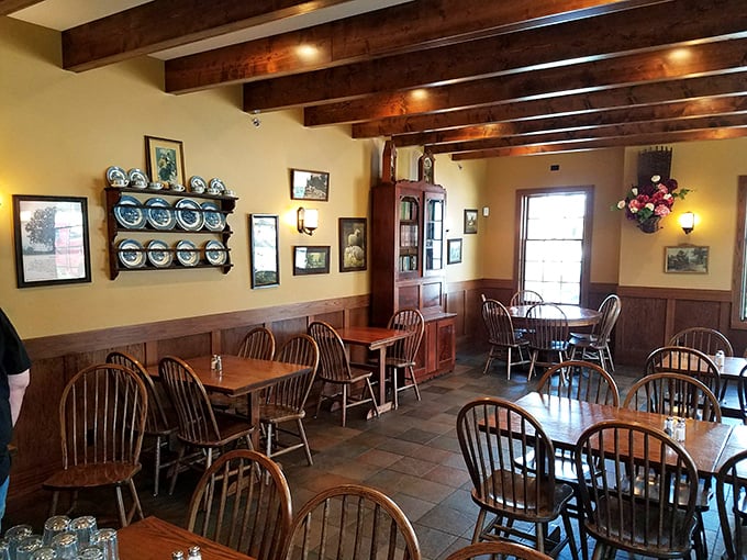 Step into a time machine disguised as a dining room. This cozy interior whispers tales of family gatherings and first dates gone by.