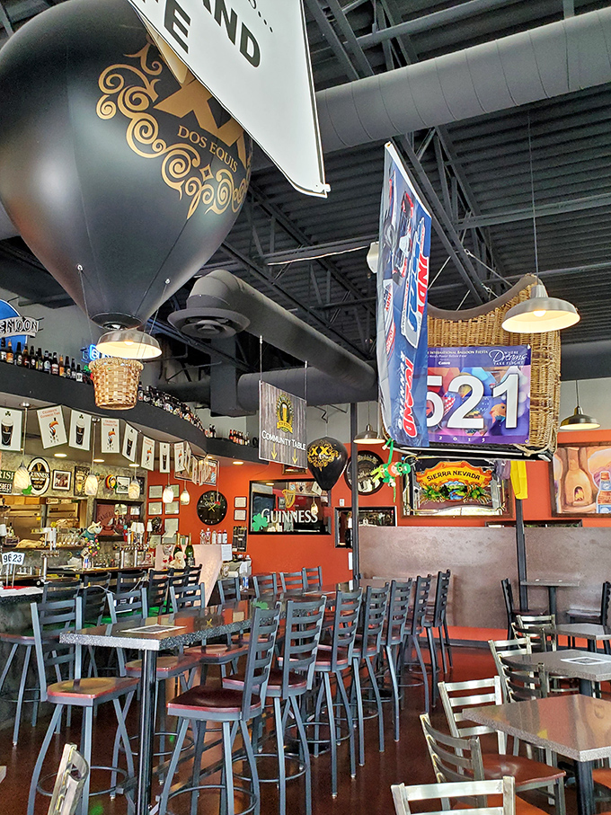 Step into a world where hot air balloons meet hot sandwiches! This whimsical interior is like Willy Wonka's factory for grown-up food lovers.