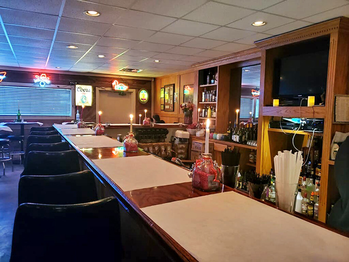 Step into steak heaven! The bar at Rusty Duck is where dreams of perfectly cooked beef and cold brews come true.